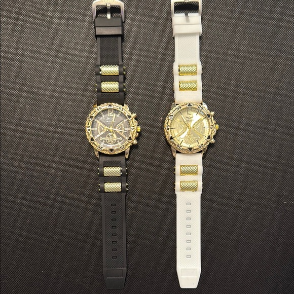 ZHOWE QUARTZ | Accessories | New Blk Wht Duo Mens Watch Set Zhowe ...